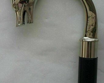 Witcher Walking Stick, Wooden Cane, Wolf Head Handle - Etsy