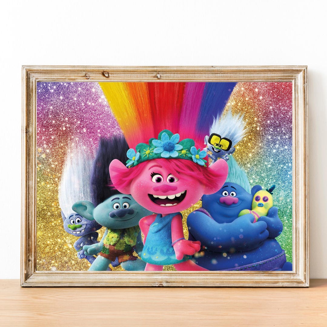 Trolls Poster Printable Download, Animation Film Picture, Kids Room ...
