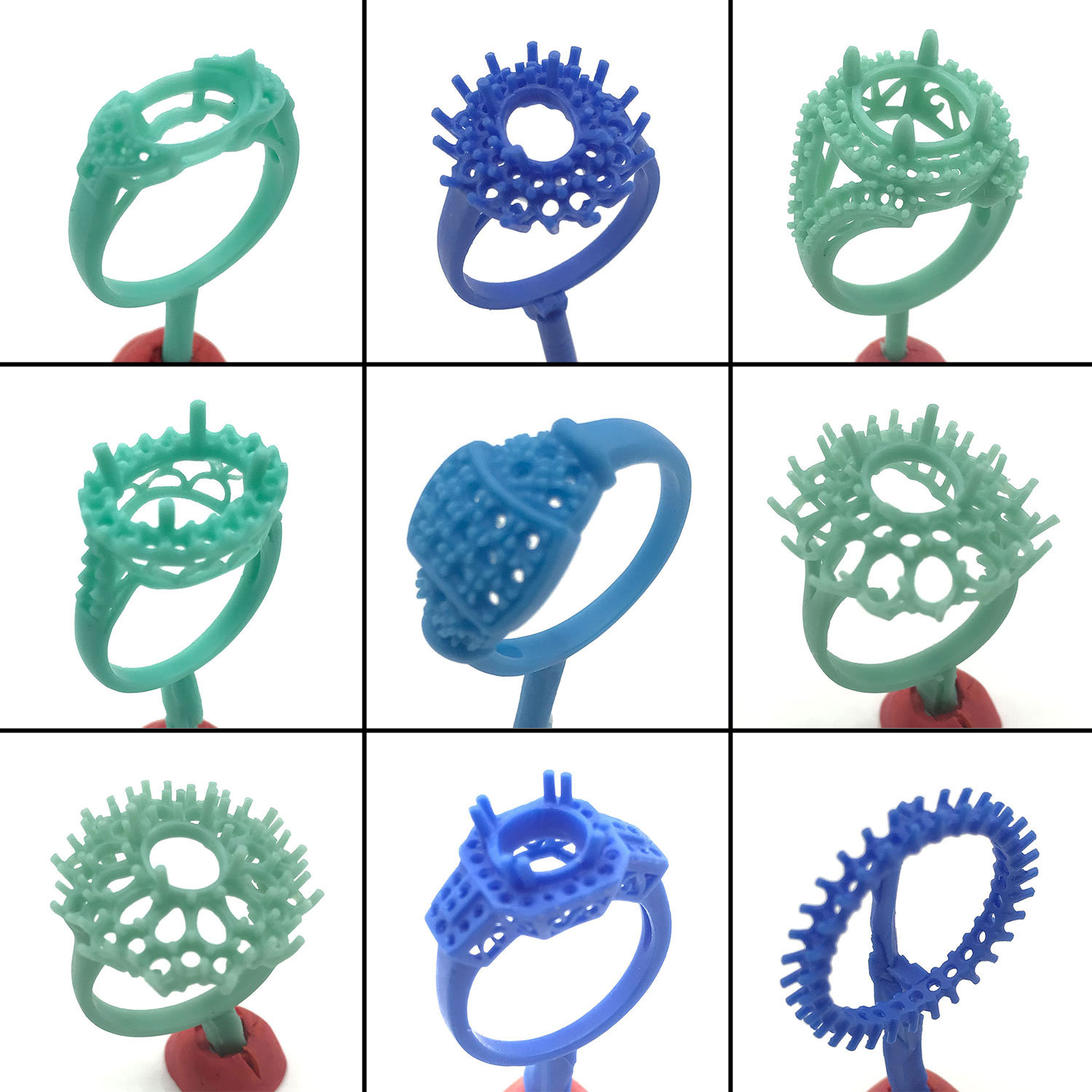 Ring Wax Pattern Casting Jewelry Molds 9PC Set for Artisan WRB174 Gem ...