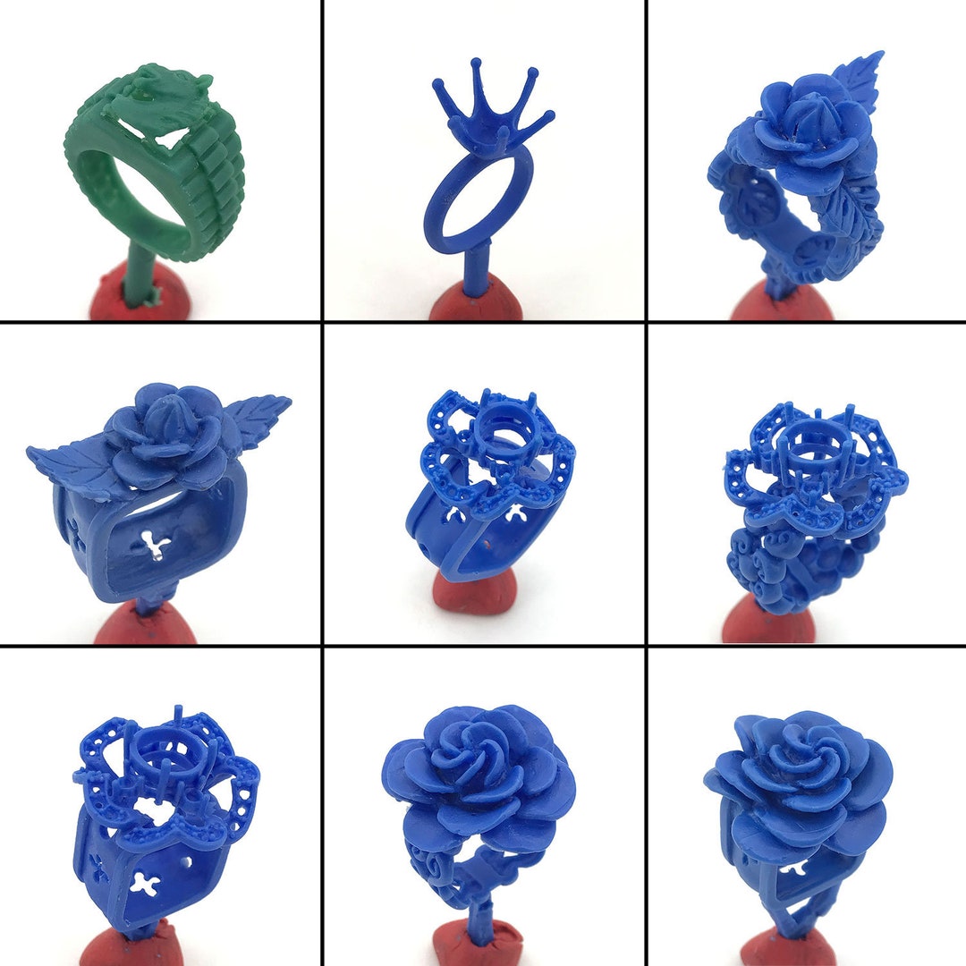Ring Lost Wax Casting Jewelry Molds 9PC Set Wild Roses Flower Pattern ...
