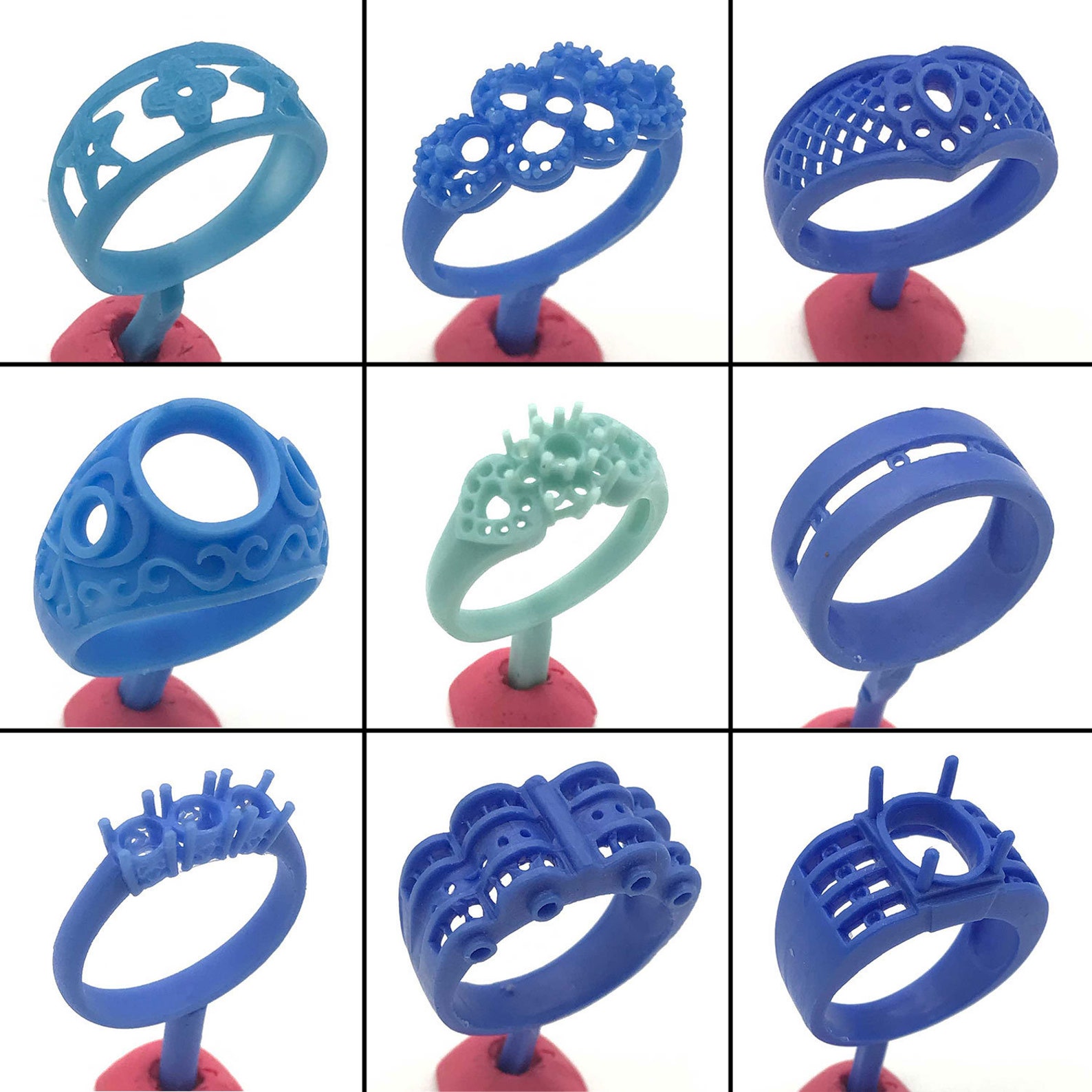 9PC Lost Wax Cast Ring Molds Wax Patterns WRB155 Jewelry Casting Molds ...