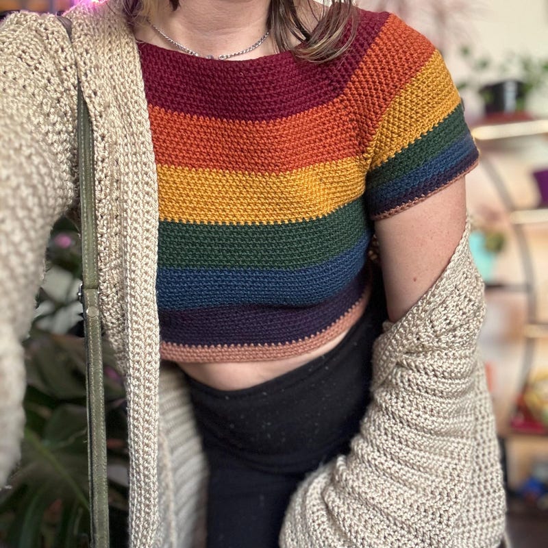 Rainbow Crop Top - Etsy