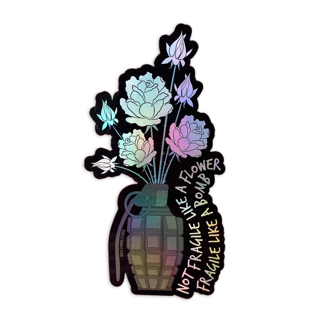 Fragile Like a Bomb Holographic Sticker, Laptop Sticker - Etsy