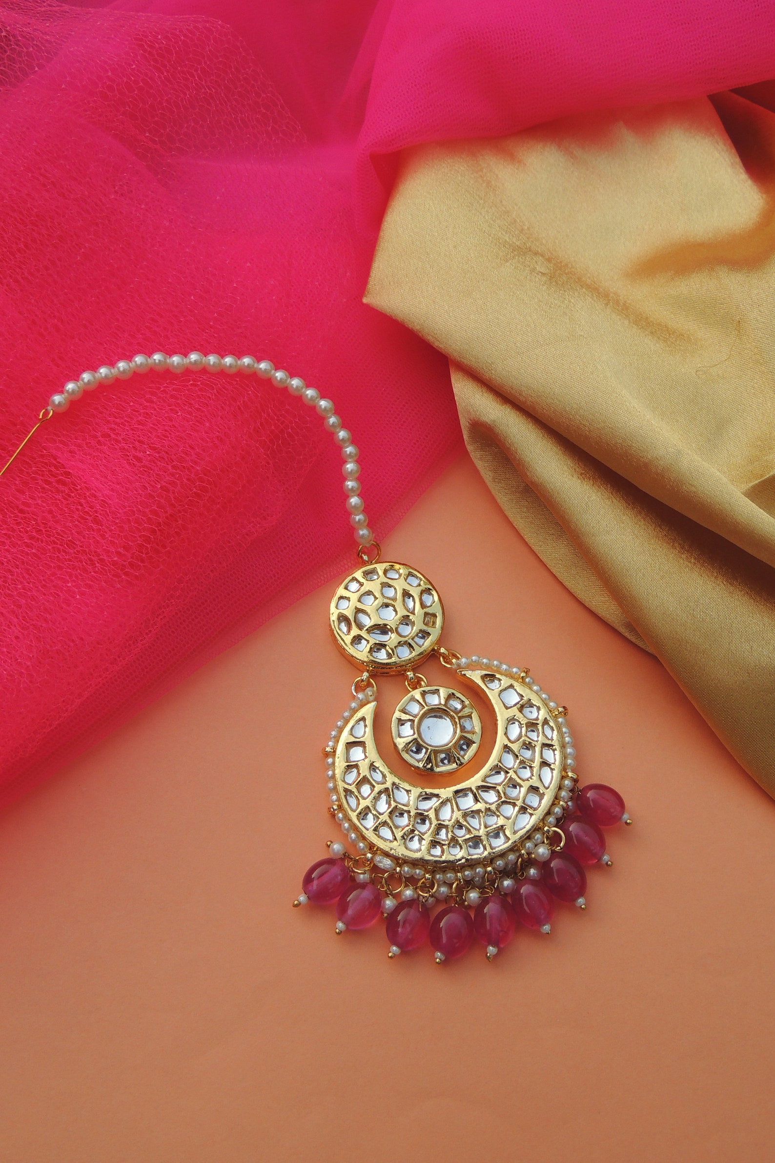 Big Golden Maang Tika Kundan Mang Tika Indian Bridal - Etsy