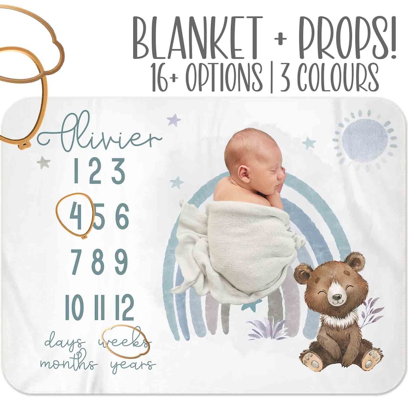 Personalized Milestone Blanket - Etsy