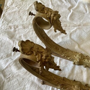 1900s Antique Chateau Sized One Pair/ Two Pieces French Ormolu Gilded ...