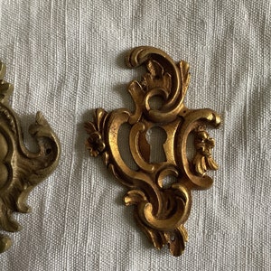 Vintage Antique 1900s French Escutcheon Key Hole Keyhole Covers Brass 2 ...
