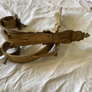 1900s Antique Chateau Sized One Pair/ Two Pieces French Ormolu Gilded ...