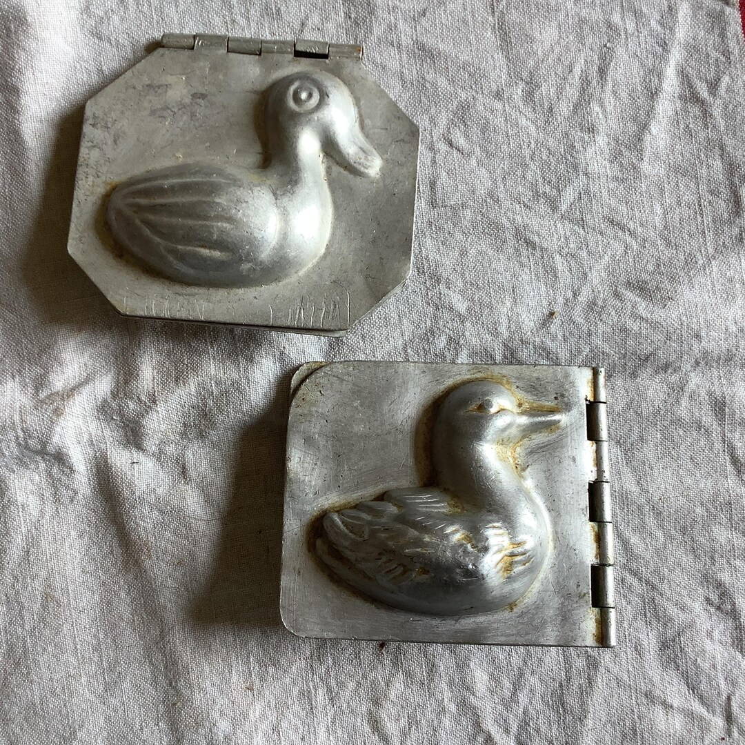 1920s Two Moulds Duck Aluminium Chocolate Candy Moulds / Molds, No Name ...