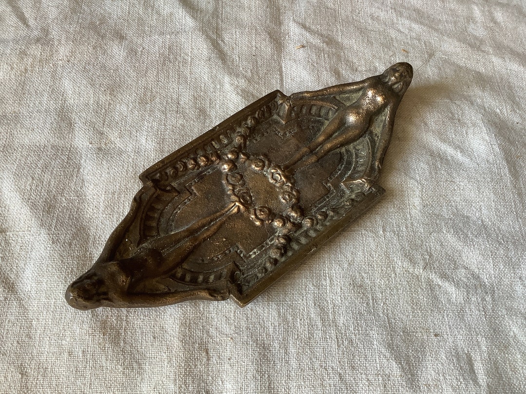 1920s Antique Brass Pin Tray Made in France Women With Flowers - Etsy
