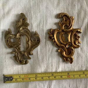 Vintage Antique 1900s French Escutcheon Key Hole Keyhole Covers Brass 2 ...