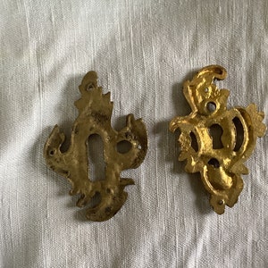 Vintage Antique 1900s French Escutcheon Key Hole Keyhole Covers Brass 2 ...