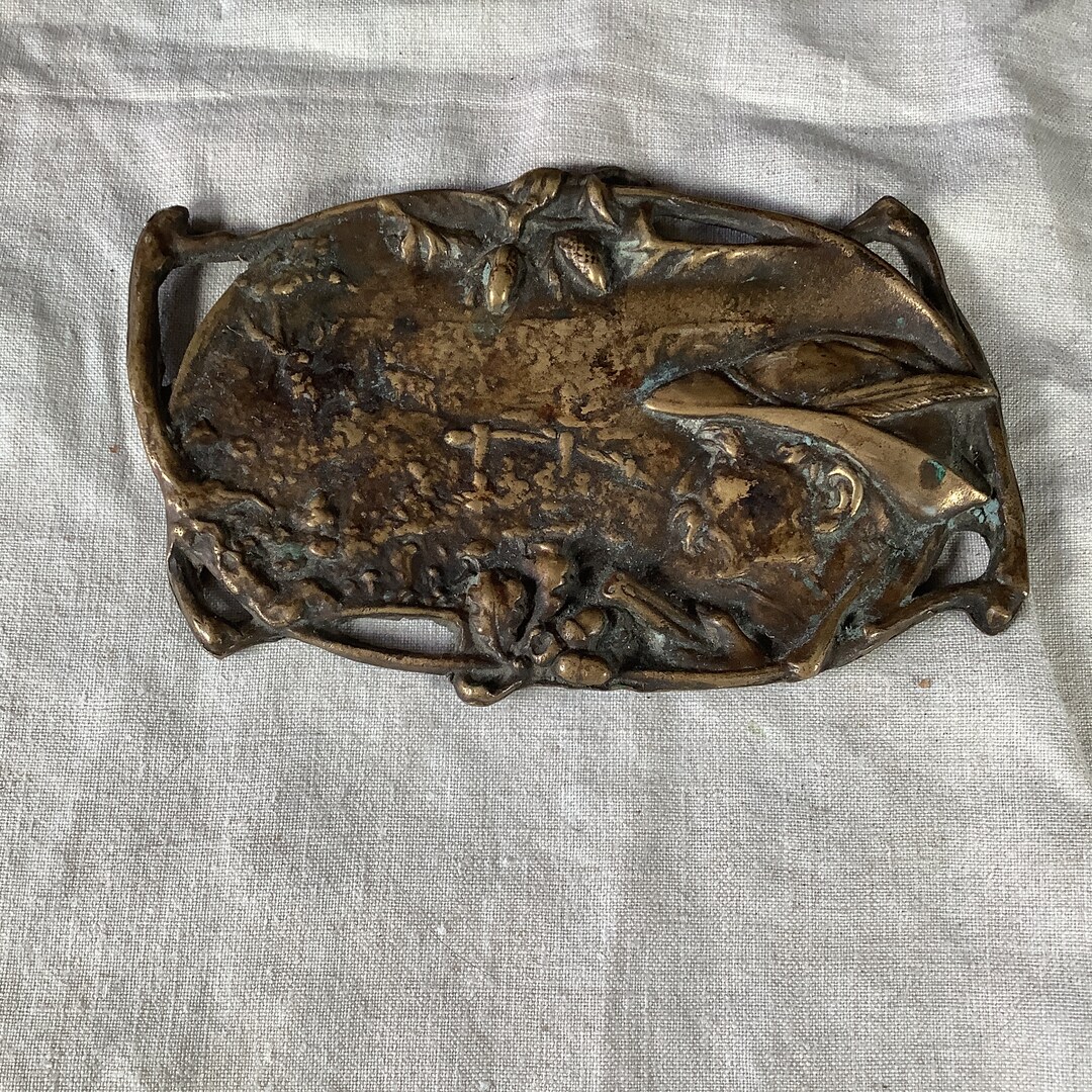 1920s Antique Brass Pin Tray Made in France Old Man in a Field - Etsy