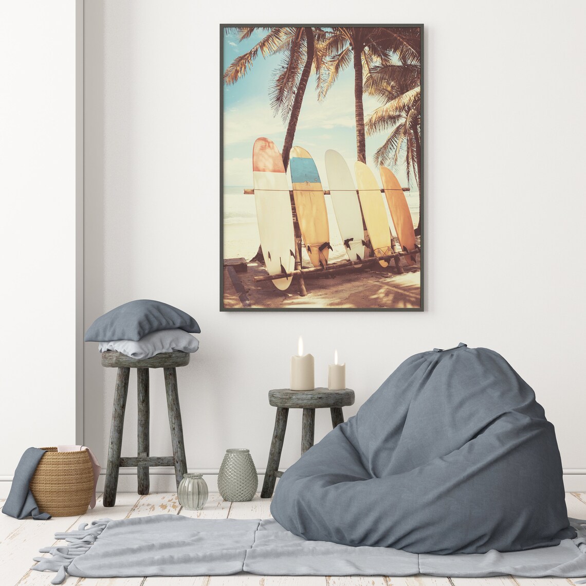 Beach Surf Boards Poster Beach Print Large Printable Wall - Etsy