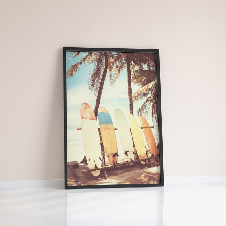 Beach Surf Boards Poster Beach Print Large Printable Wall - Etsy