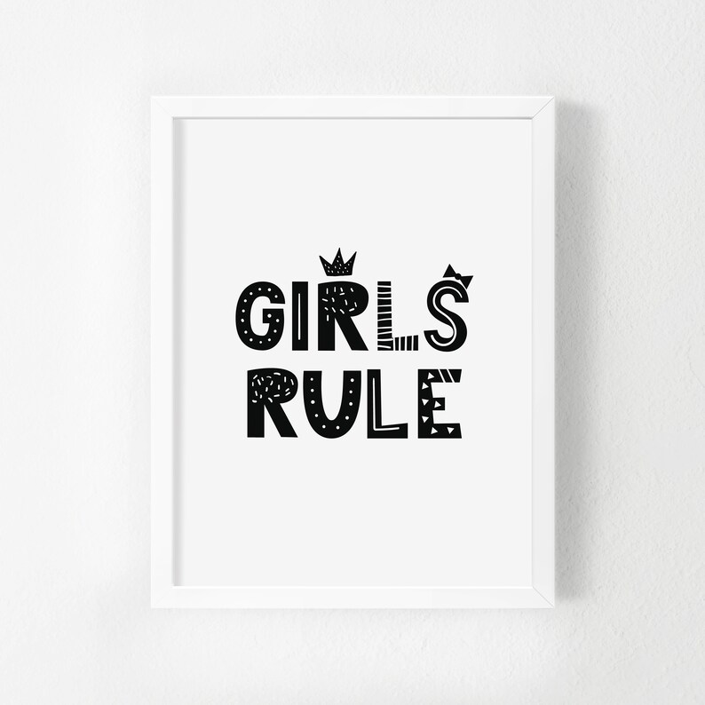 Girls Rule Print PRINTABLE Art Scandinavian Art Kids Art - Etsy