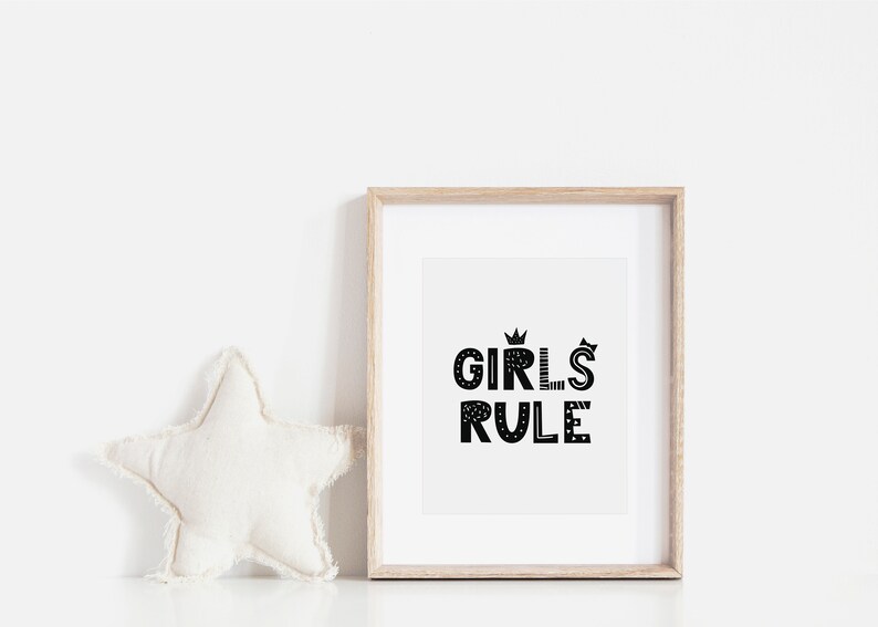 Girls Rule Print PRINTABLE Art Scandinavian Art Kids Art - Etsy