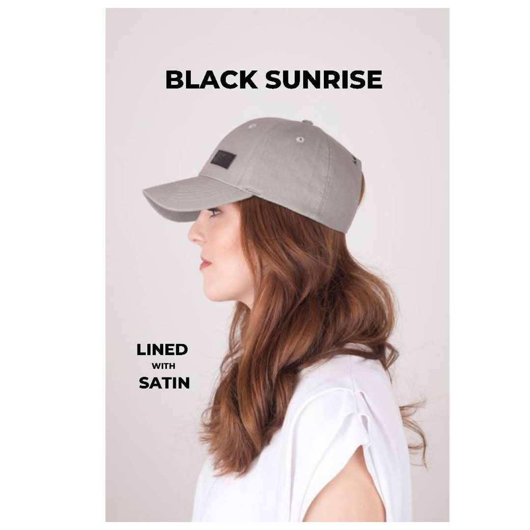 Satin Lined Grey Baseball Cap (half Also Available) for Curly Hair - Etsy