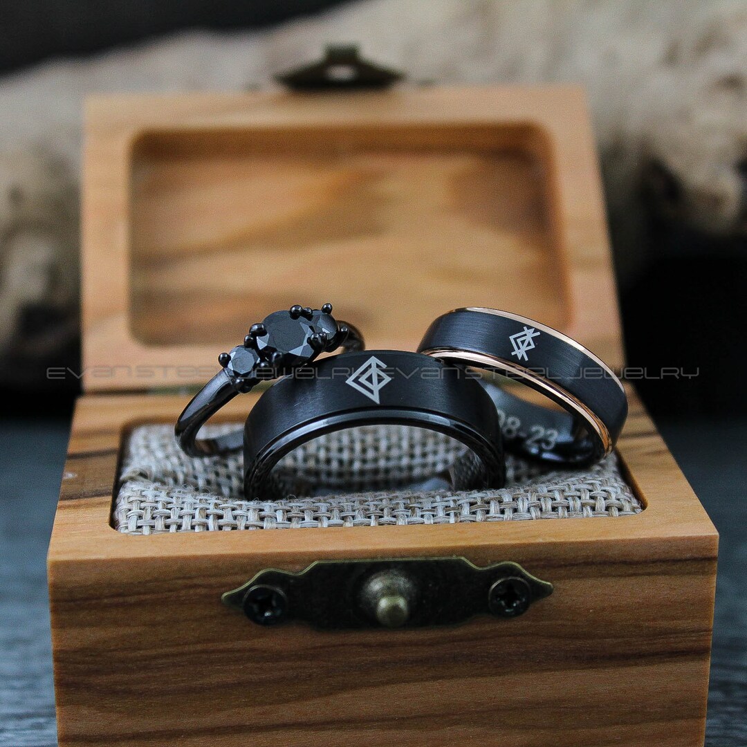 Vikings Wedding Rings, Vikings Rings, Viking Runes Rings, Couple Set ...