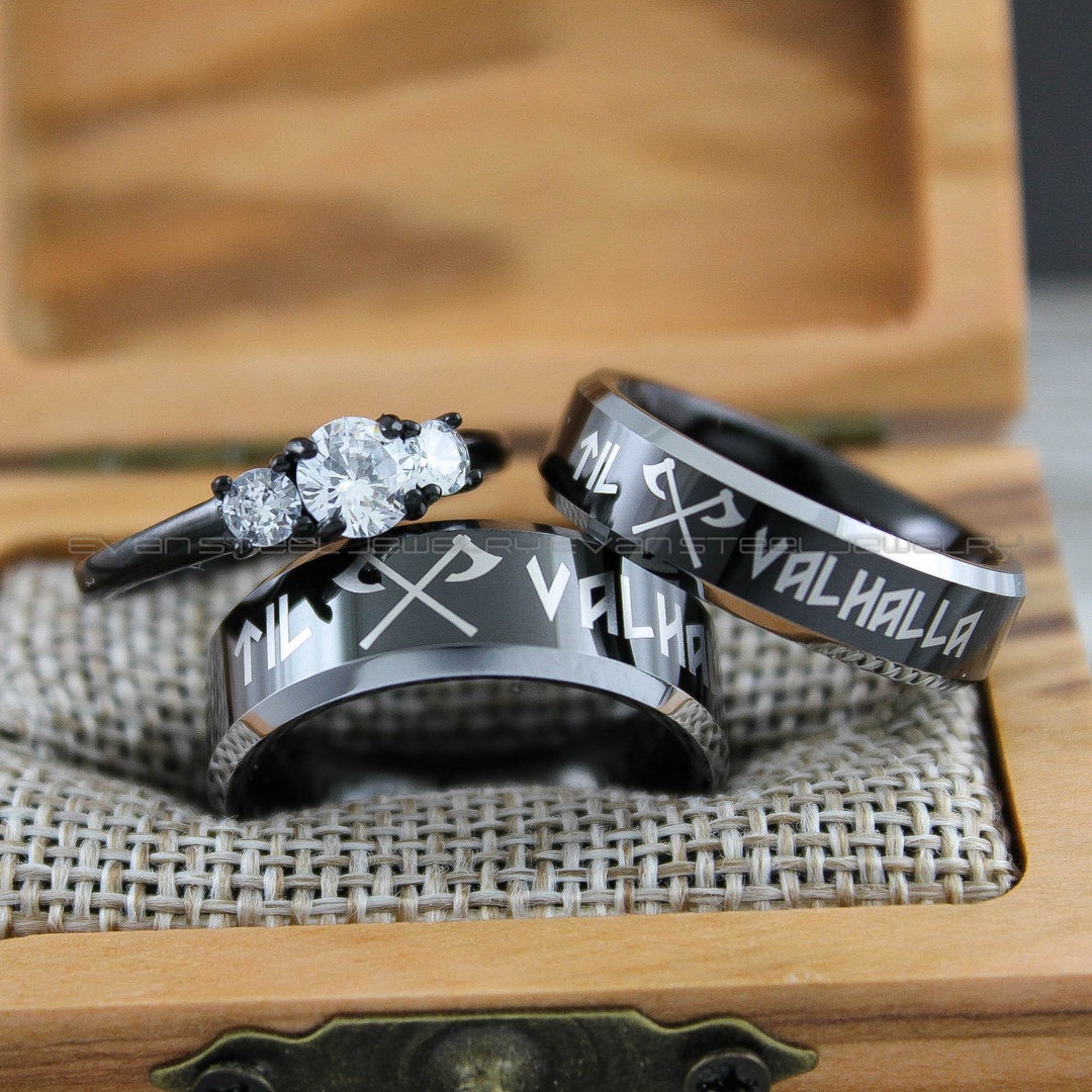 Vikings Wedding Rings, Vikings Rings, Viking Runes Rings, Couple Set ...