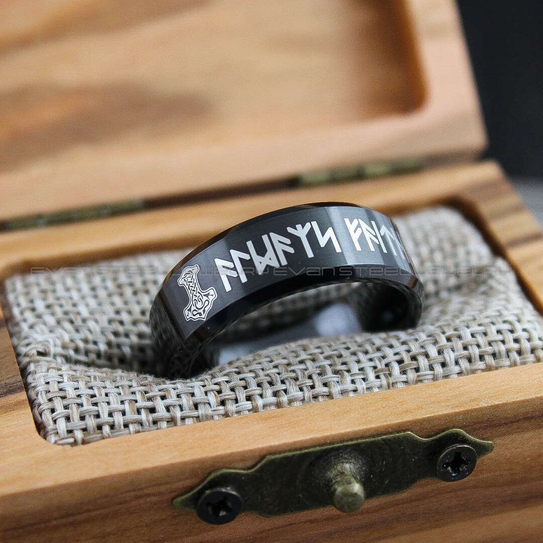 Mjolnir Ring, Vikings Ring, Viking Runes Ring, Norsemen Ring, Nordic ...