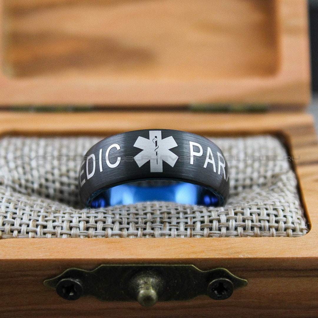 Medic Ring, Paramedic Ring, Medic Jewelry, Paramedic Jewelry, Black ...