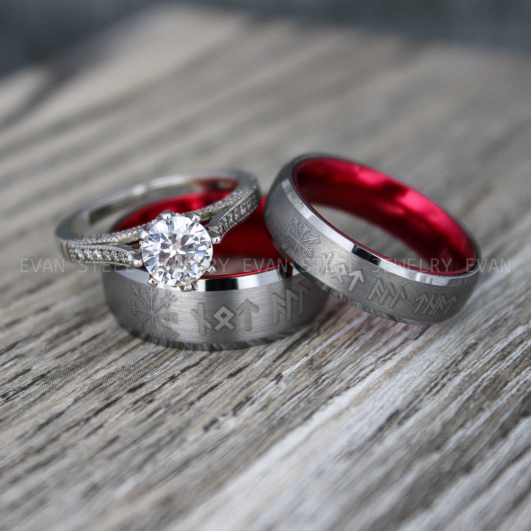 Couple Rings, Vikings Rings, Viking Runes Rings, Nordic Jewelry ...