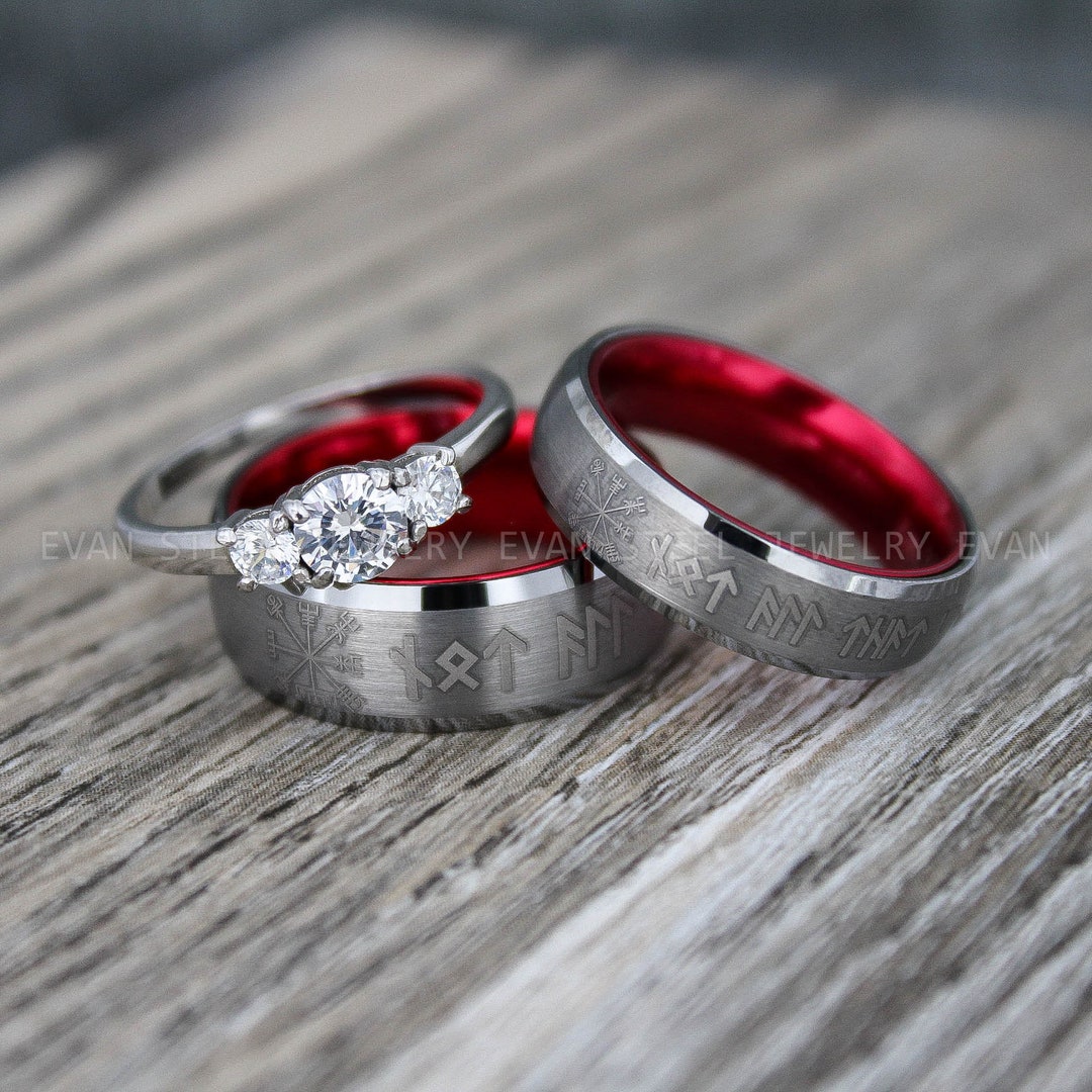 Couple Rings, Vikings Rings, Viking Runes Rings, Nordic Jewelry ...