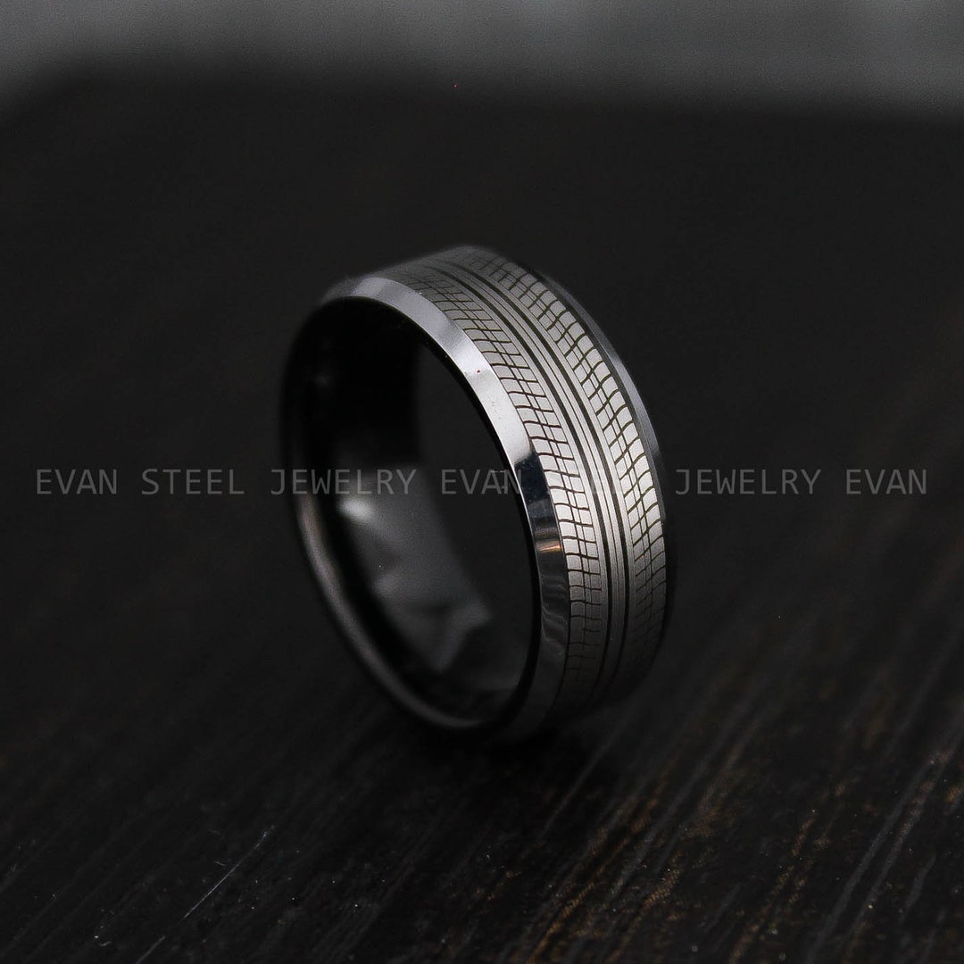Mechanic Ring, Tire Ring, Tire Tread Ring, Engine Ring, 8mm Black ...