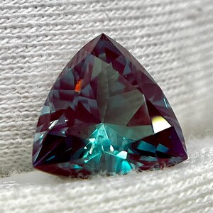 10mm Alexandrite Trillion Cut of Best Quality. Hydrothermal Lab Grown ...