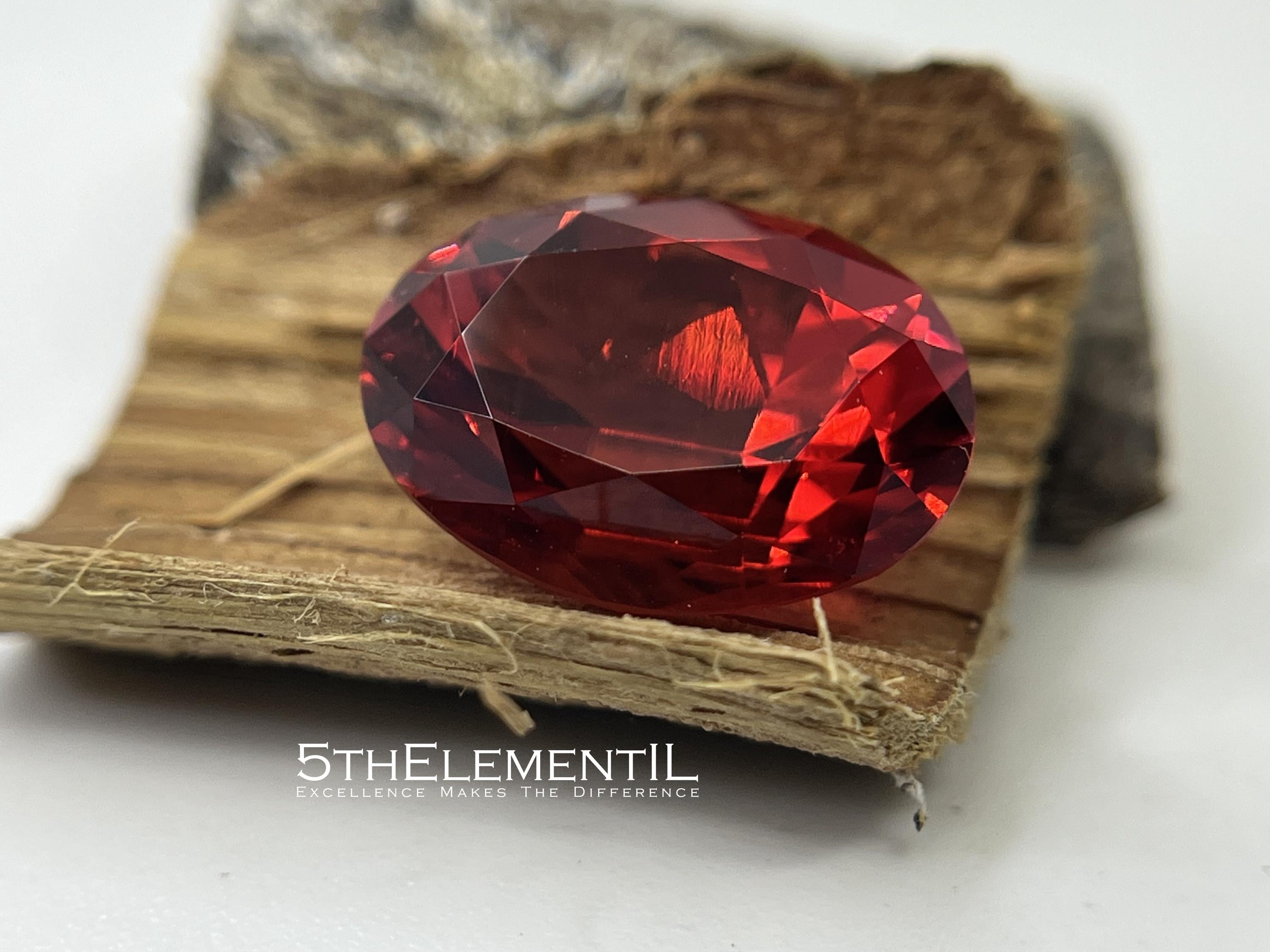 Red Beryl Bixbite 6ct Oval Cut. Hydrothermal Lab Grown Red Scarlet ...