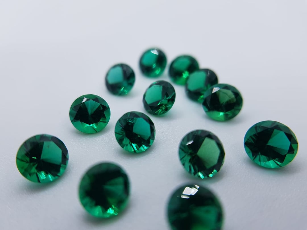 Wholesale 6MM Zambian Emerald Round Cut. Lab Grown Emeralds of Top ...