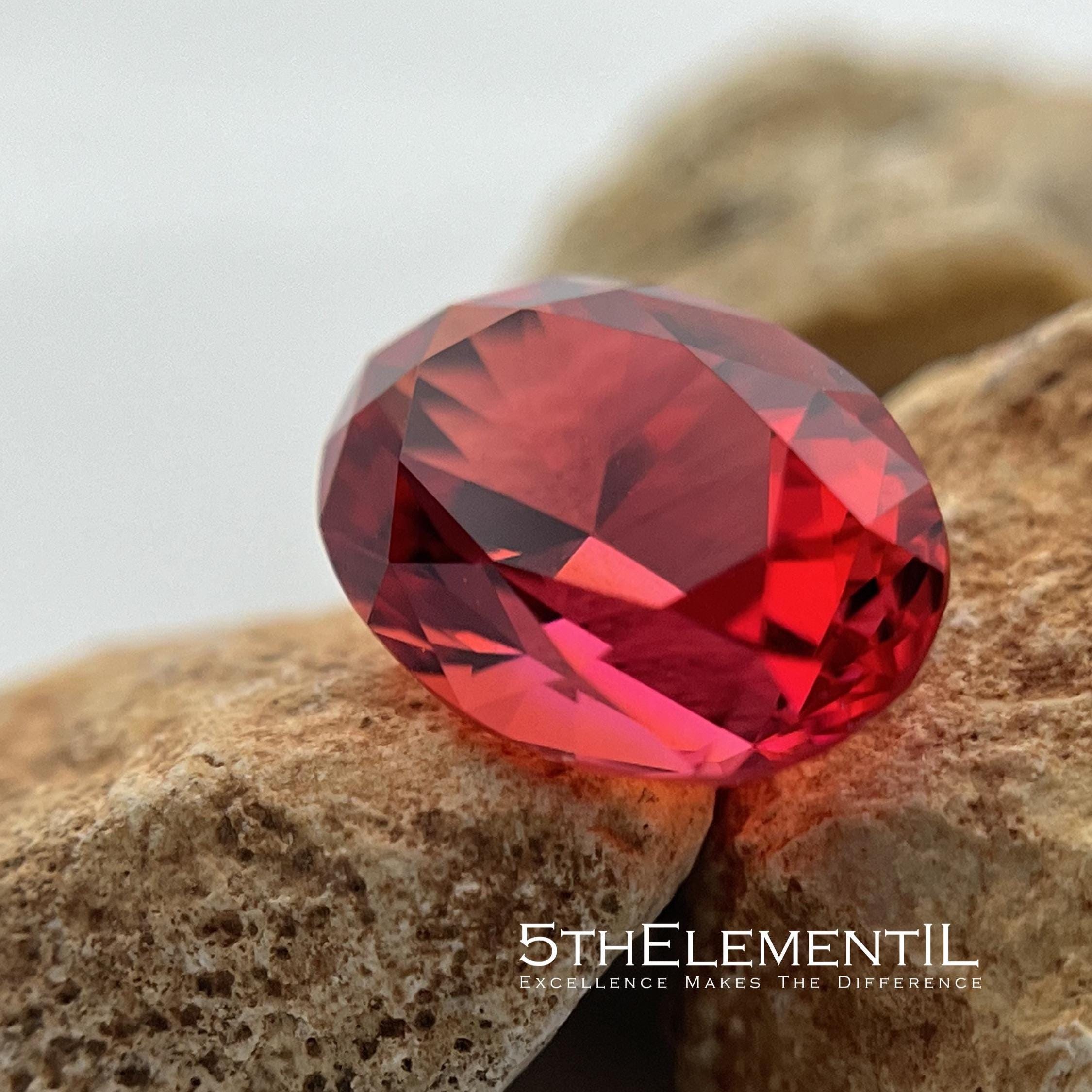 Red Beryl Bixbite 6ct Oval Cut. Hydrothermal Lab Grown Red Scarlet ...