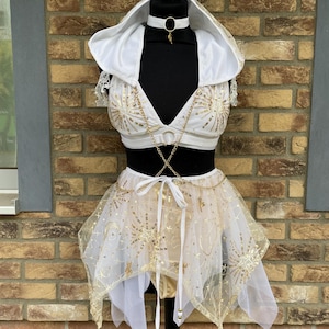 White Fairy Rave Bralette, Celestial Top, Magical Fairy Top, Fairycore ...
