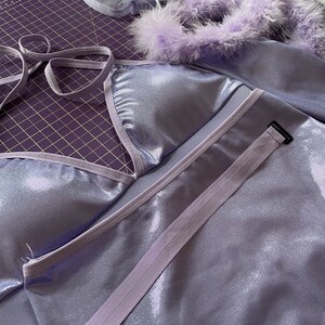 Metallic Purple Lilac Angel Rave Outfit Set Rave Bra Top Ra - Etsy