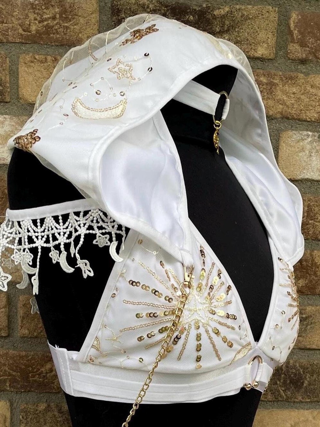 Sequin Celestial Rave Hood, Festival Goddess Hoodie - Etsy