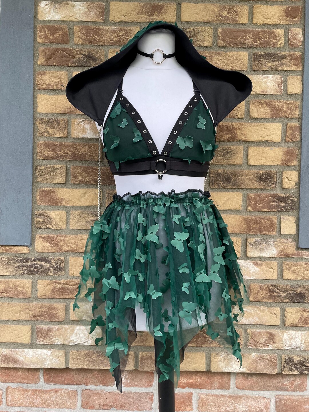 Green Rave Outfit, Green Fairy Costume, Black Witch Costume, Fairy ...
