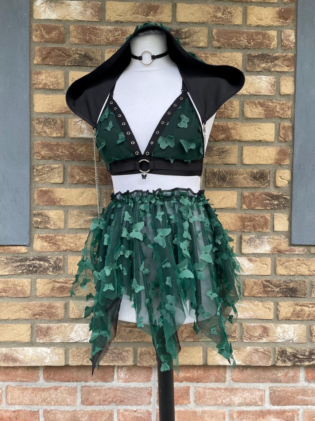 READY TO SHIP! Green Rave Outfit,green Fairy Costume,black Witch ...