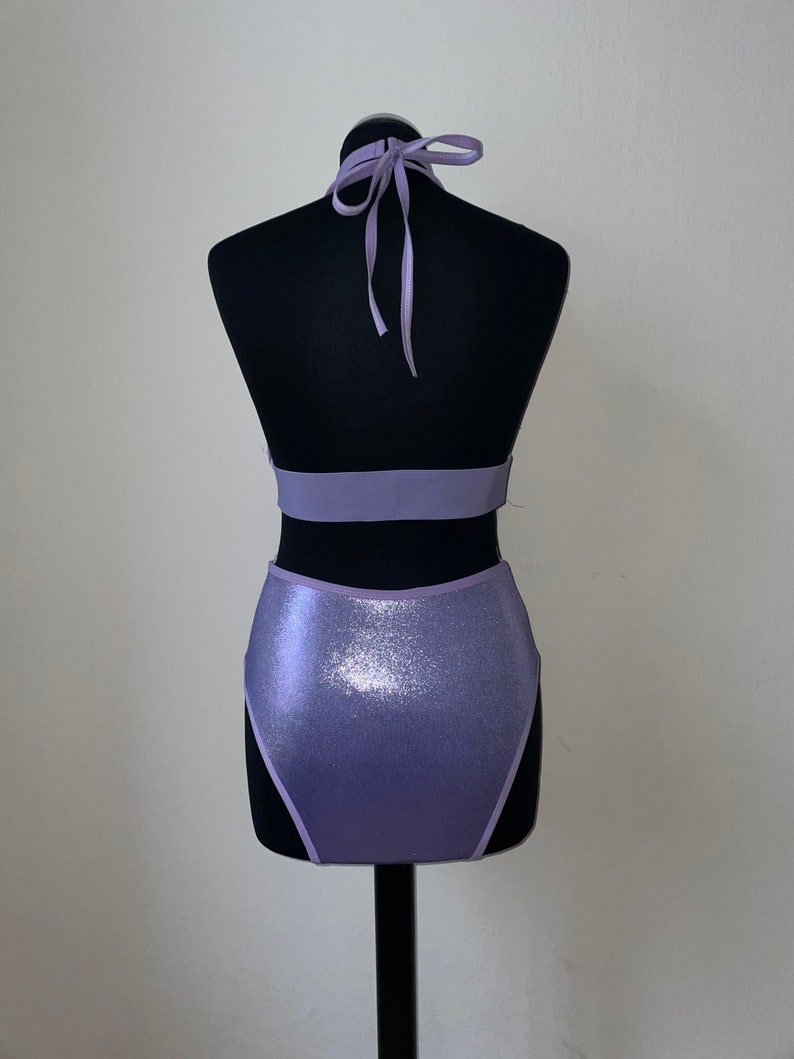 Metallic Purple Lilac Angel Rave Outfit Set Rave Bra Top Ra - Etsy