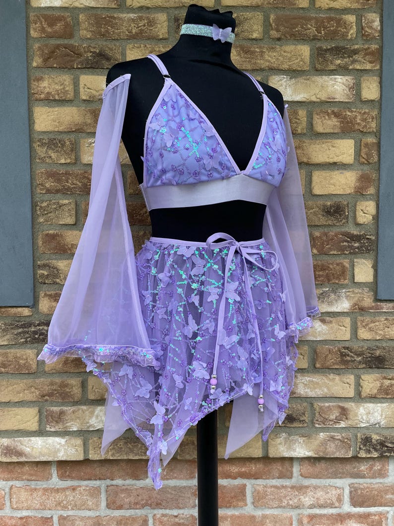 READY TO SHIP! Fairy Rave Outfit , Purple Festival Set, Butterfly Fairy ...