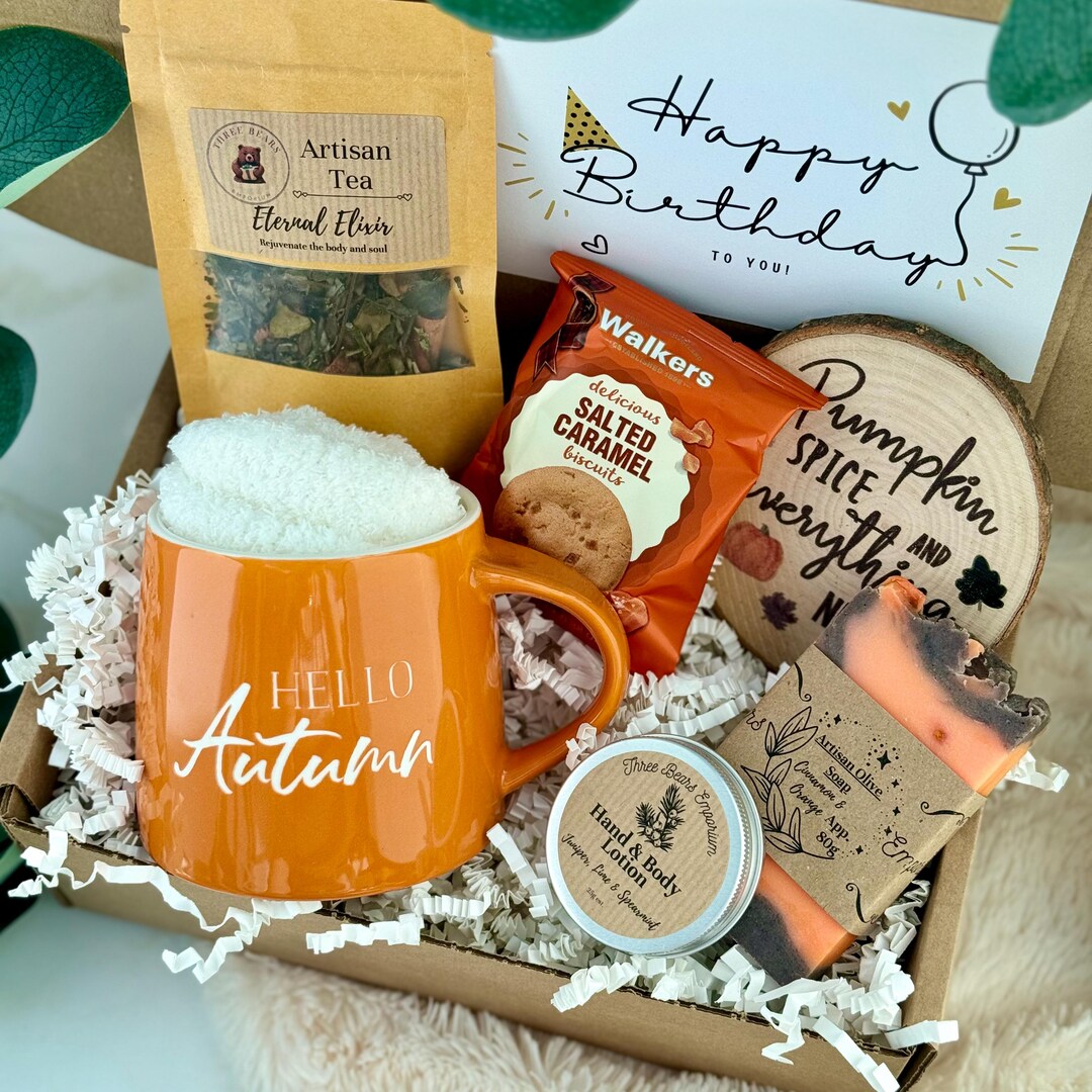 Cozy Autumn Season Pamper Birthday Hamper for Her - Boo Basket for Her ...