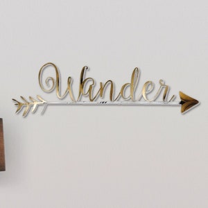 Wander Arrow 3D Word Art PVC Cutout 6.5 X 23.25 | Handpainted - White ...