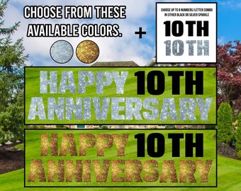 Custom Happy Anniversary Yard Sign Coroplast Personalized Anniversary ...