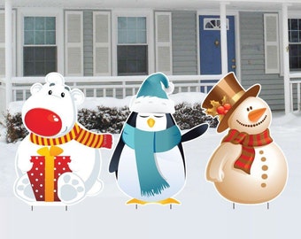 Metal Penguin Lawn Sign - Etsy