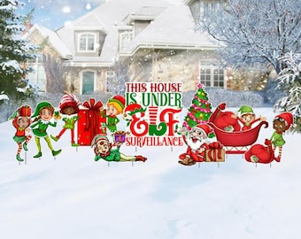 This House is Under Elf Surveillance Sign Printable Elf Cam - Etsy