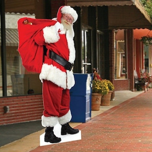 Life Size 5' 7" Tall Santa Claus, 1pc Christmas Yard Art, Yard Card ...