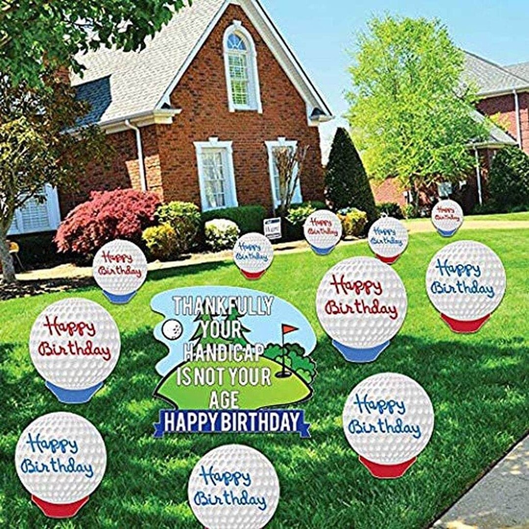 Funny Golf Birthday Yard Sign Set: "handicap Not Age" - 12 Piece - Etsy