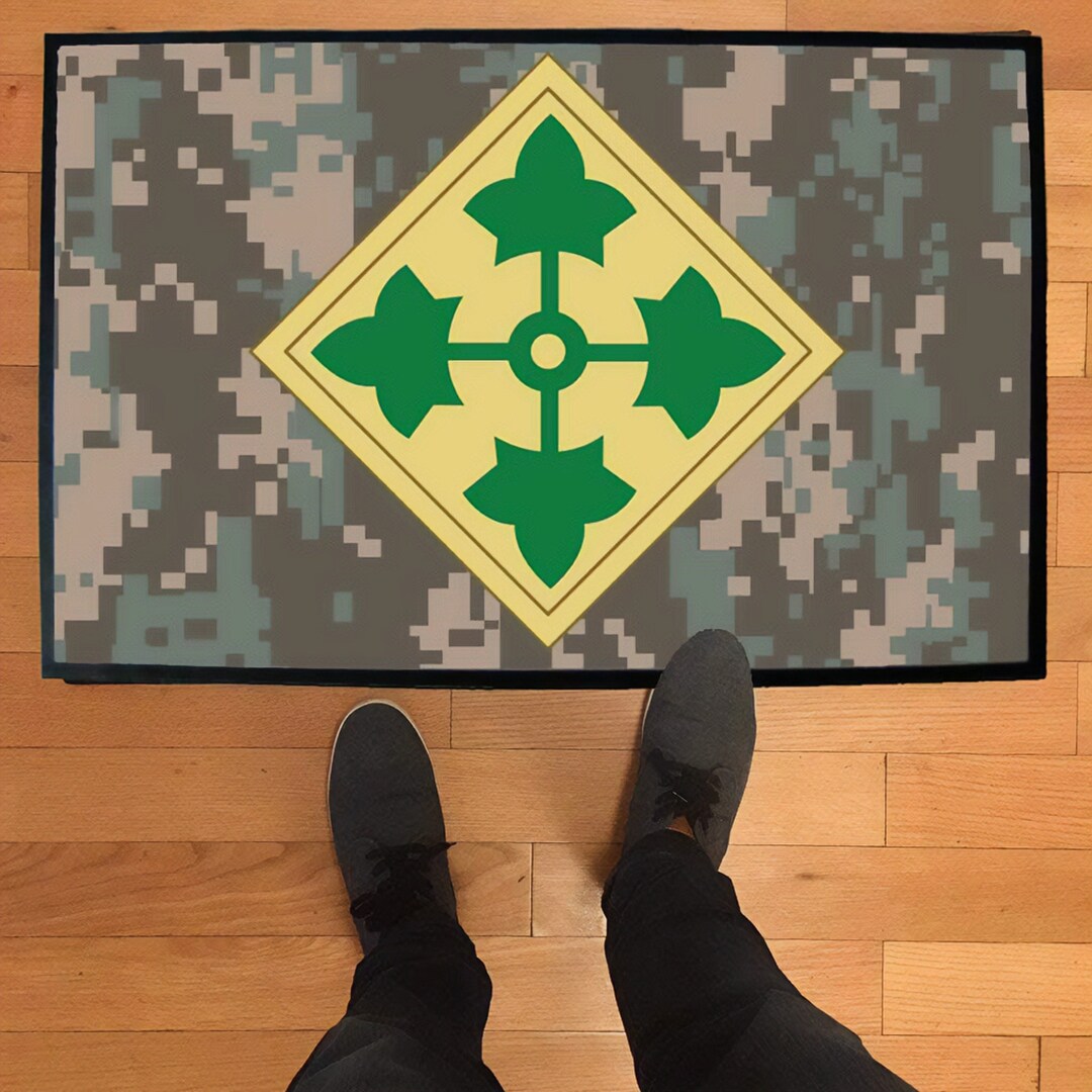 Large 4th Infantry Division US Army Camouflage Doormat 24 X 36 - Etsy