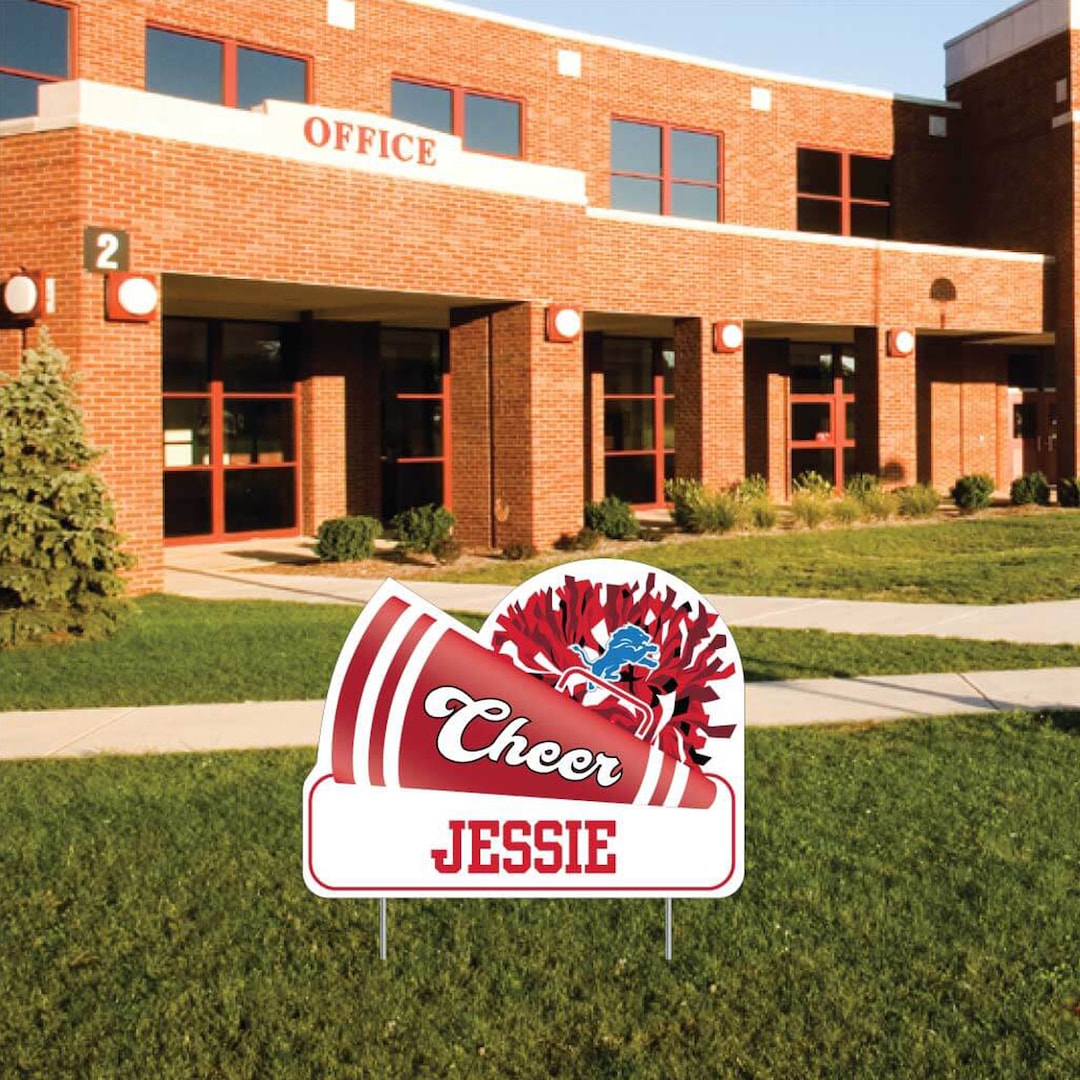 23" Custom Cheer Megaphone Yard Signs - Etsy