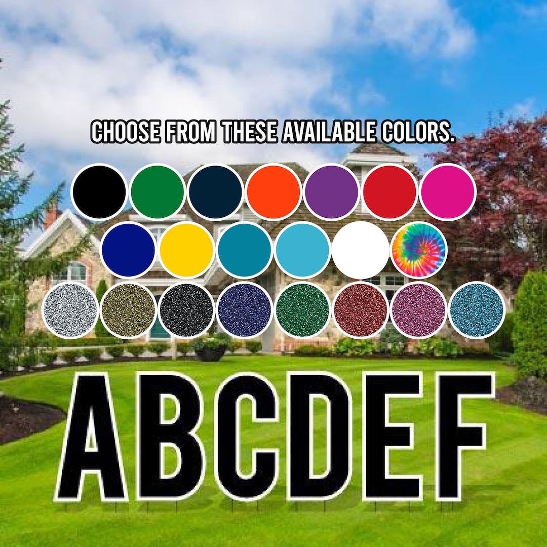 22.75" Alphabet Yard Sign Letters: Outdoor Lawn Decorations, Bebas Font ...